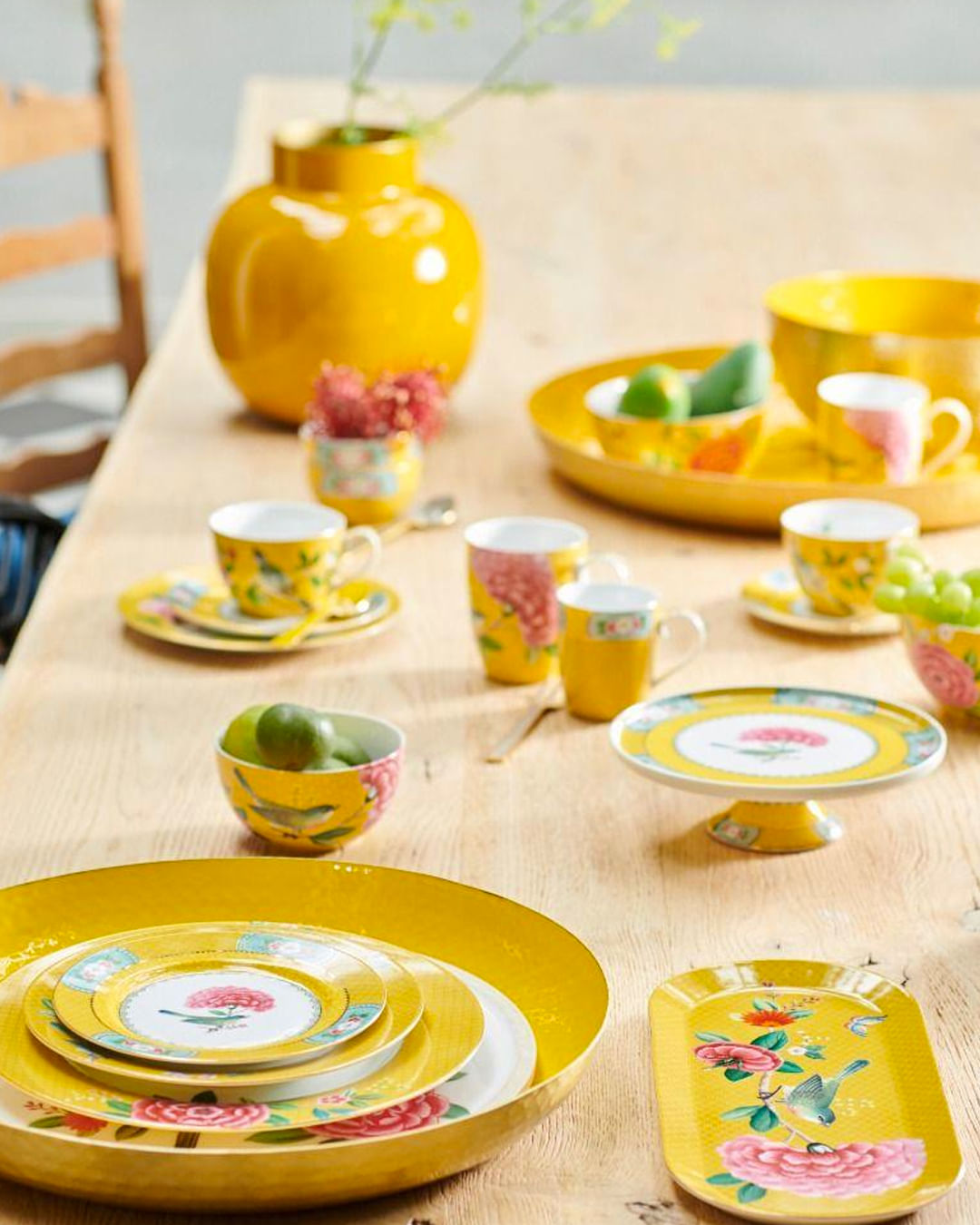 jogo de 6 tigelas 10cm em porcelana star flower amarelo pip studio ...